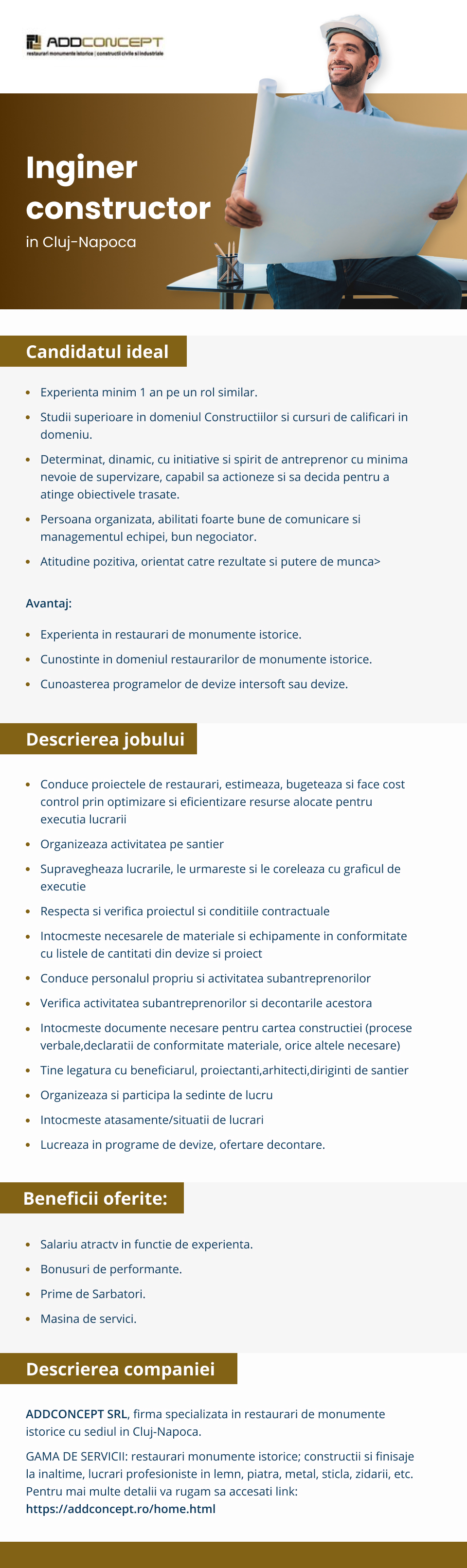 Inginer constructor - Aplica pe eJobs