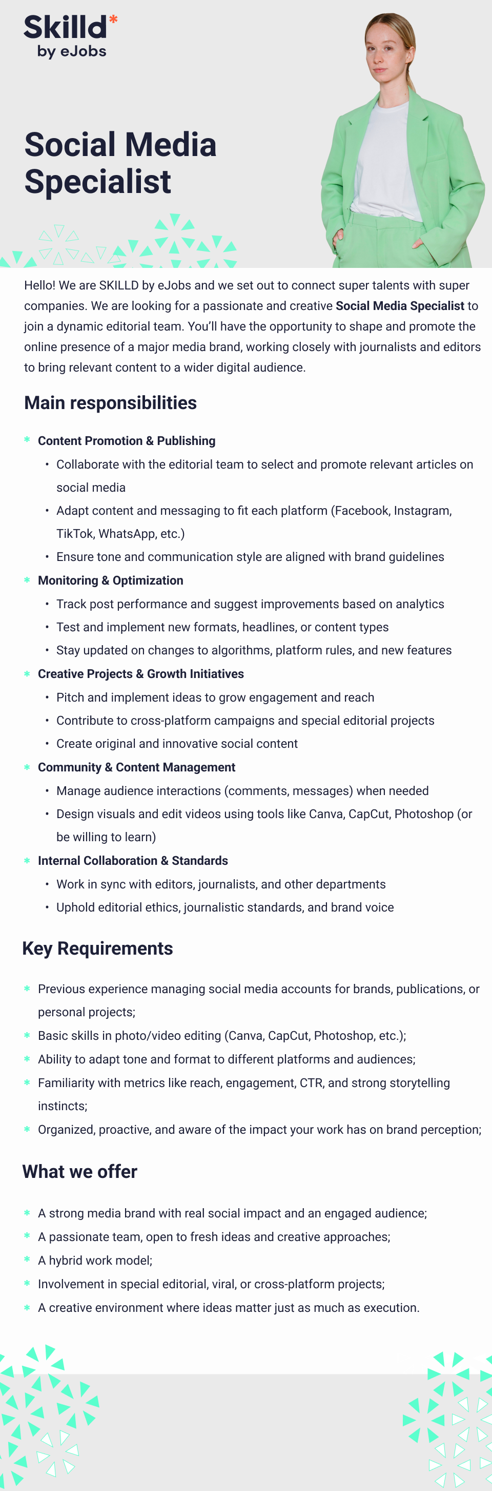 Social Media Specialist - Aplica pe eJobs