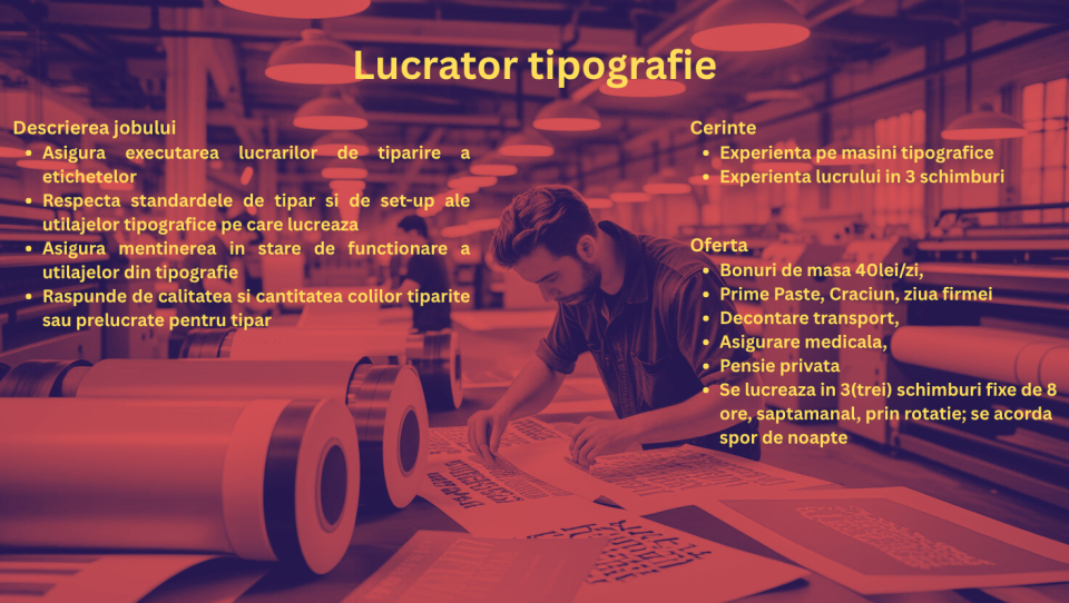 Lucrator tipografie - Aplica pe eJobs